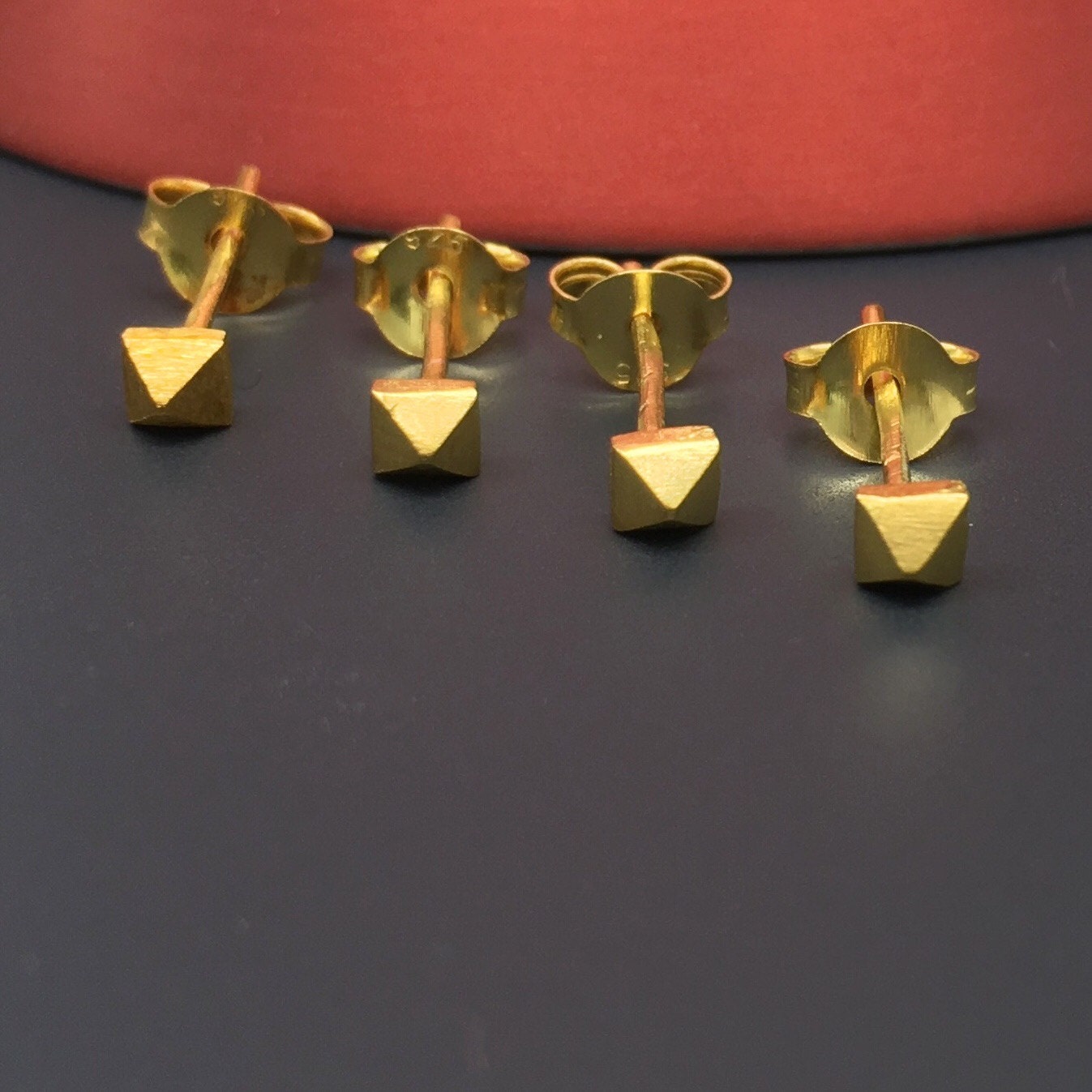 Stud Earrings Men's Stud Earrings Pyramid Stud - Etsy