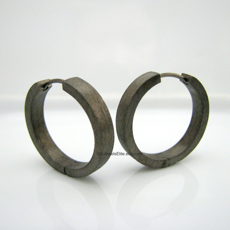 Big Hoops Extra Large Black Plated Hoop Earrings For Men | Etsy