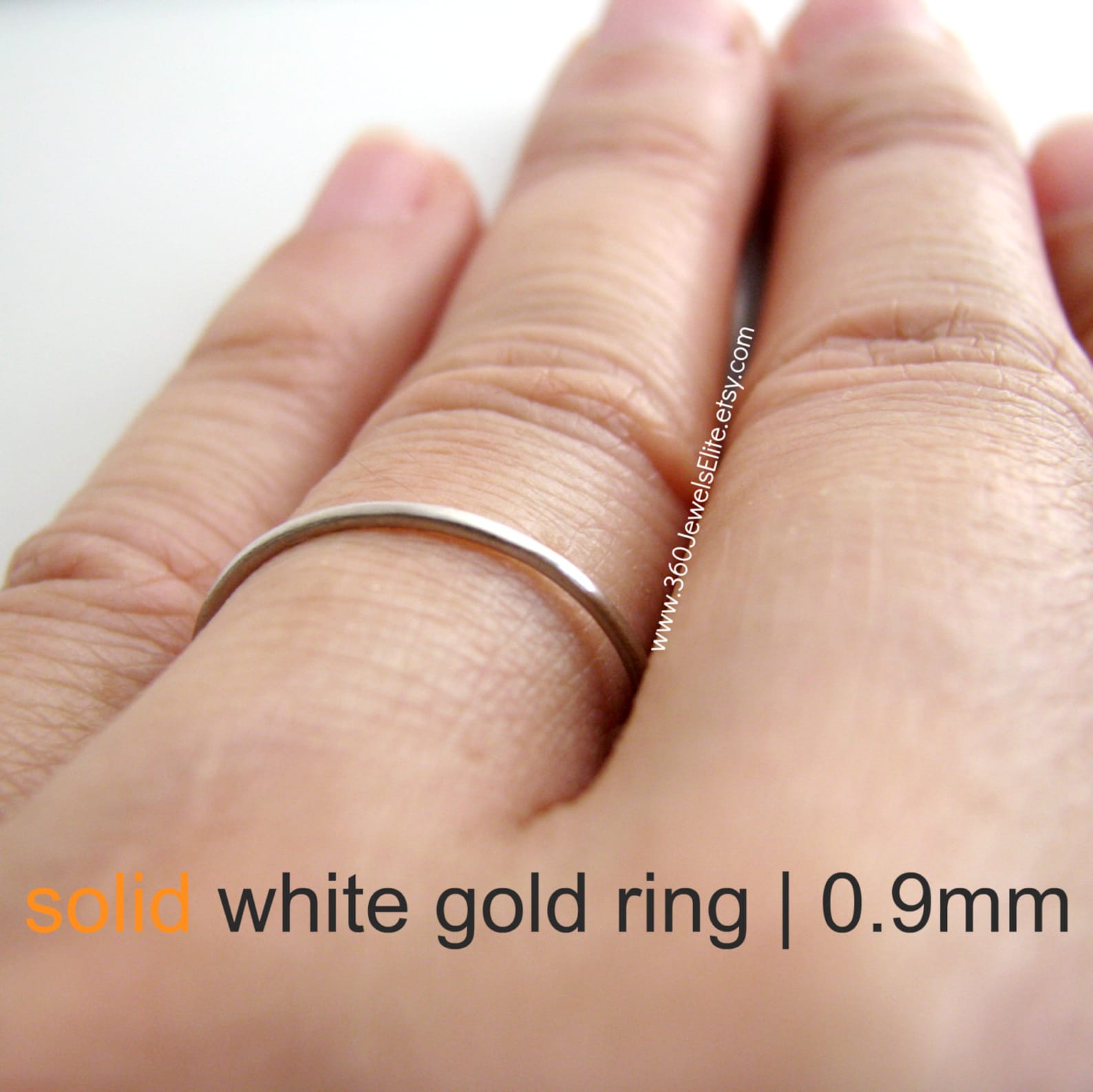 Solid White Gold Ring Spacer or Ring Guard Thin Gold Ring - Etsy