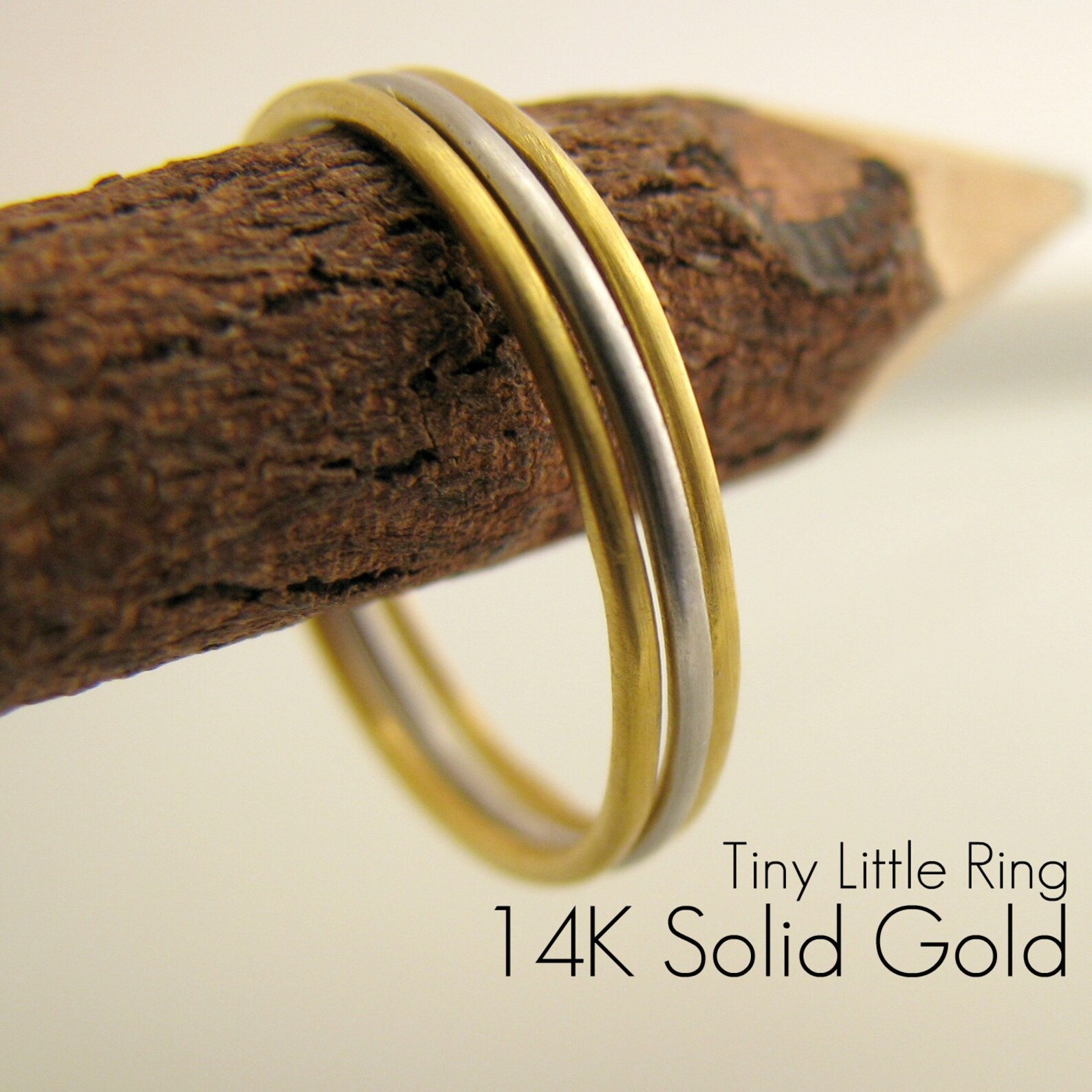 Solid White Gold Ring Spacer or Ring Guard Thin Gold Ring | Etsy