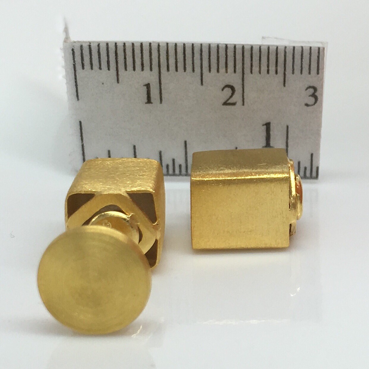 Yellow Gold Front Back Reversible Stud Earrings Front Back | Etsy