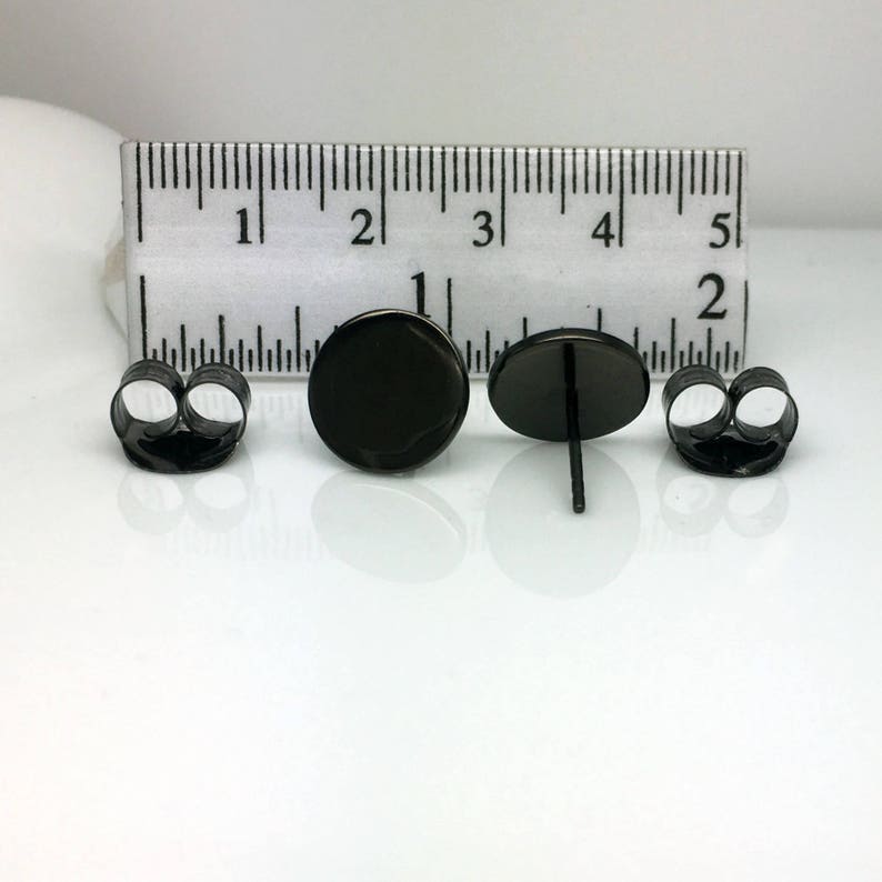 Large 12mm Black Post Earrings Gigantic Stud Earrings for | Etsy