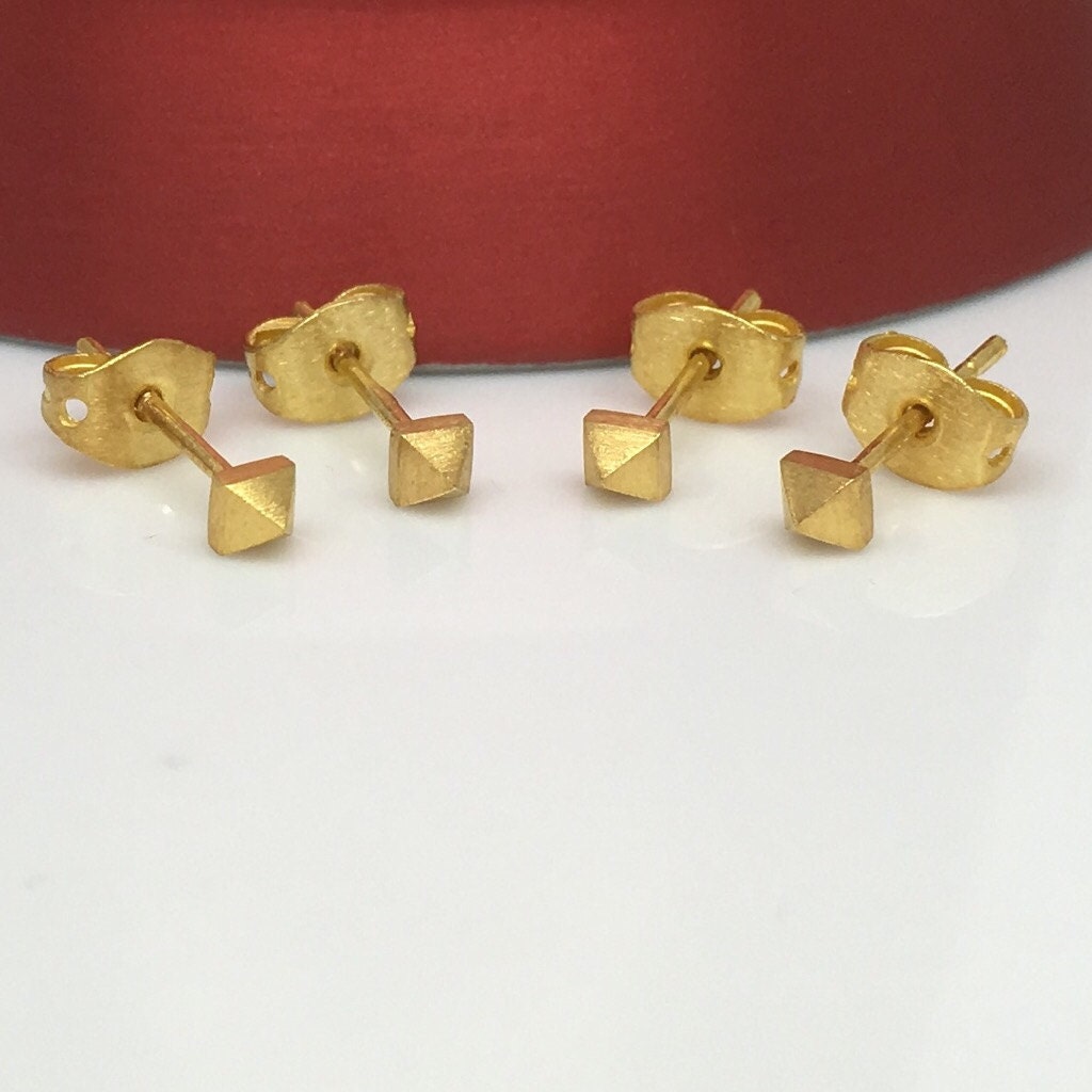 Recalescent Solid Gold Men's Stud Earrings Men's - Etsy
