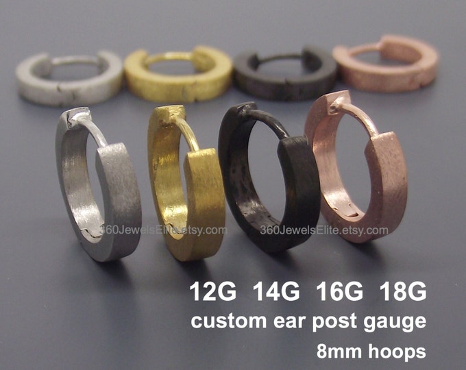 Custom Gauged Earrings for Men Gauge Hoop Earrings 12G 14G - Etsy