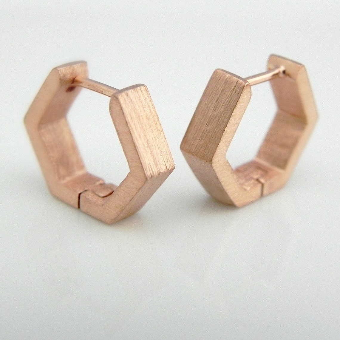 Rusted Bolt Nut Hexagon Hoop Earrings, Mens Hoop Earrings, Geometric ...