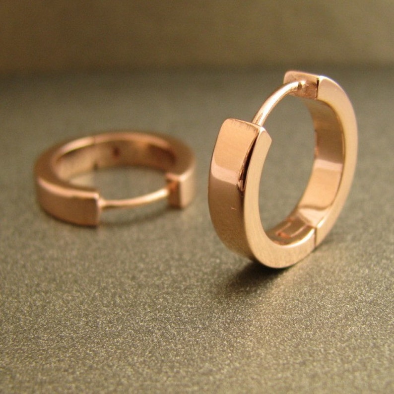 Rose Gold Infinity Hoop Earrings Men's Hoop Earrings - Etsy Canada