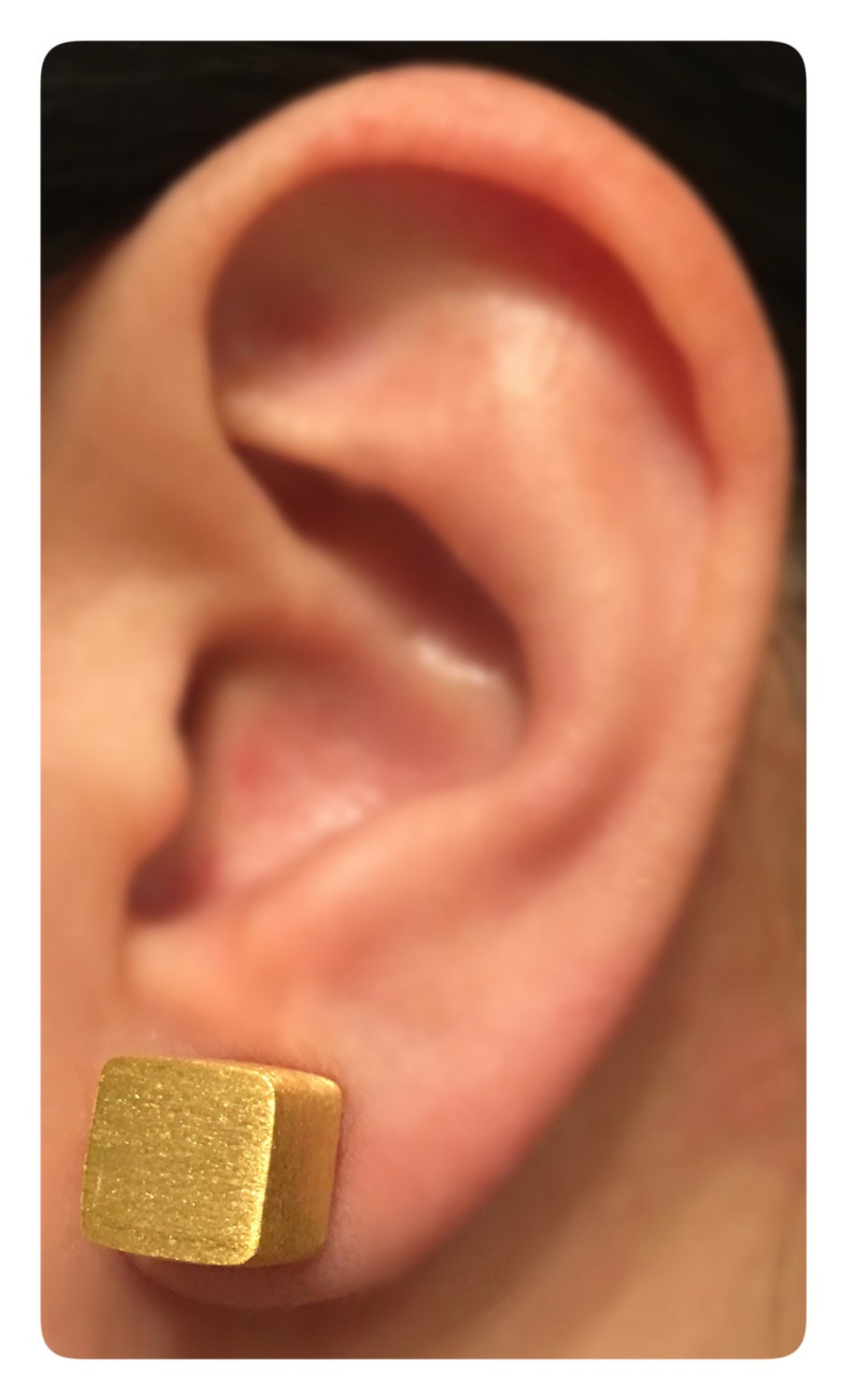 Yellow Gold Front Back Reversible Stud Earrings Front Back | Etsy