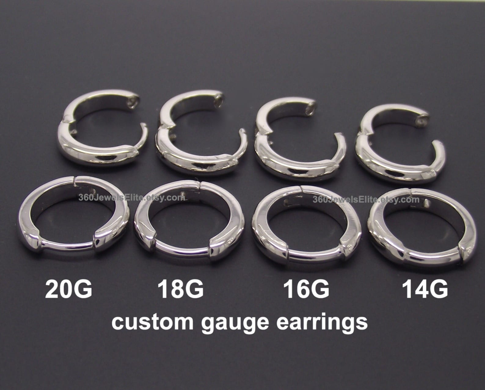 12G 14G 16G 18G Men's Earrings Custom Gauged Medium Hoop - Etsy UK