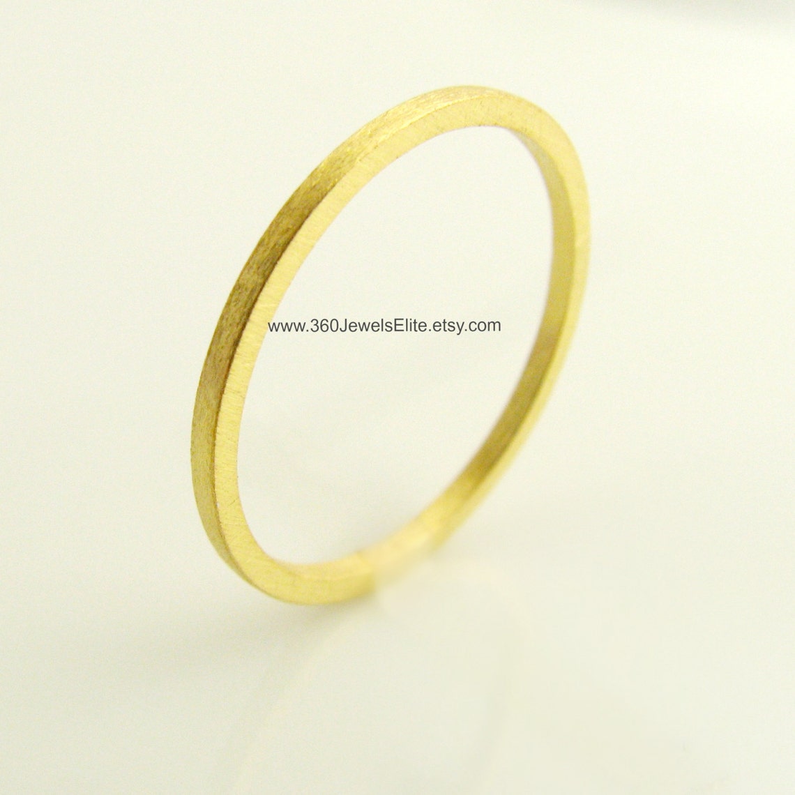 Spacer Ring 14K Solid Yellow Gold Tiny 1mm Band Brushed | Etsy