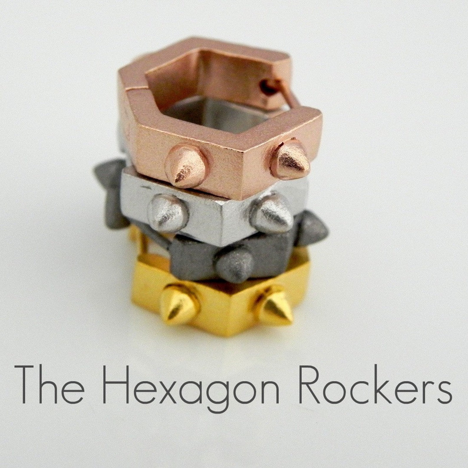 Hexagon Hoop Earrings for Men 18 Gauge 16 Gauge 14 Gauge - Etsy