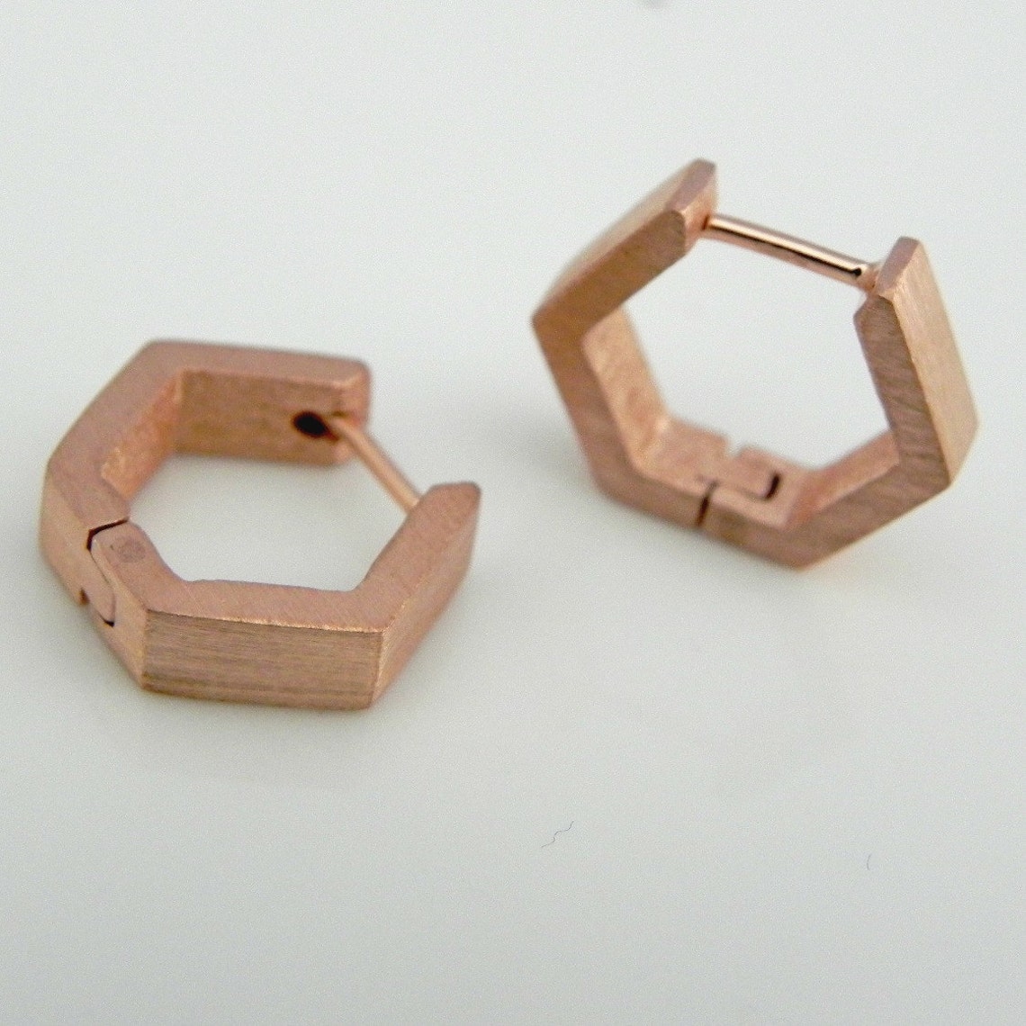 Rusted Bolt Nut Hexagon Hoop Earrings, Mens Hoop Earrings, Geometric ...