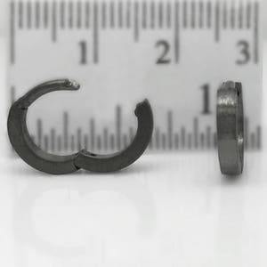 16 Gauge Hoop Earrings, 16 Gauge Cartilage Earrings, Charcoal Grey, 16 ...