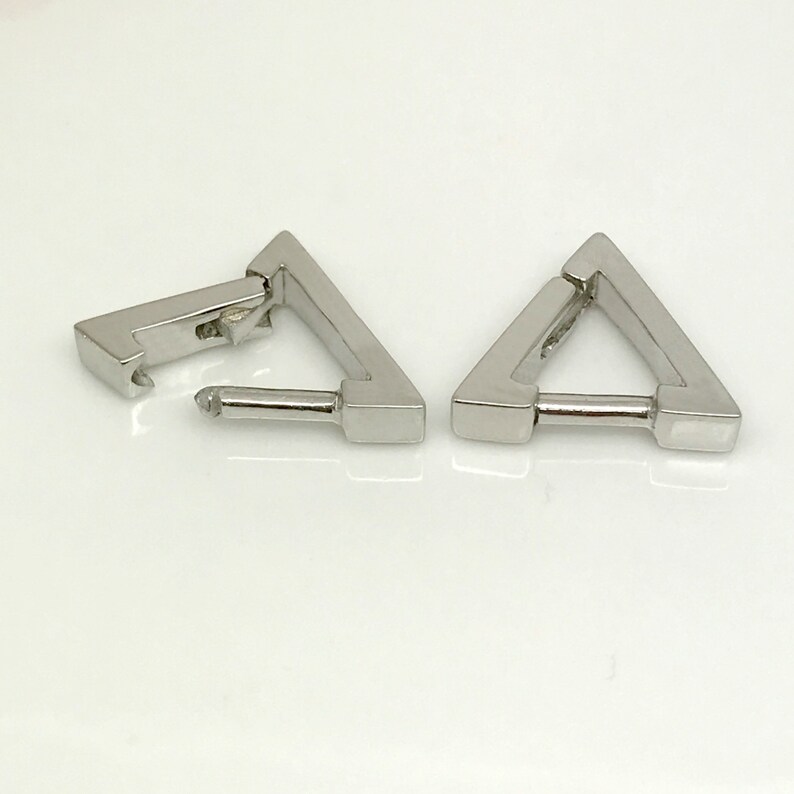 12 Gauge Cartilage Earring, 12G Triangle Hoop Earrings, Men's Hoop ...