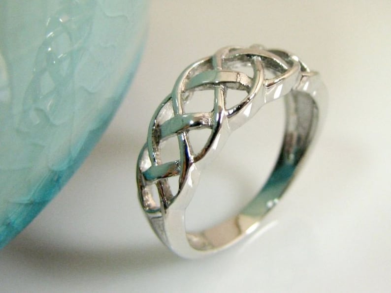 Irish Celtic Knot Ring White Gold Plated Over 925 Sterling - Etsy