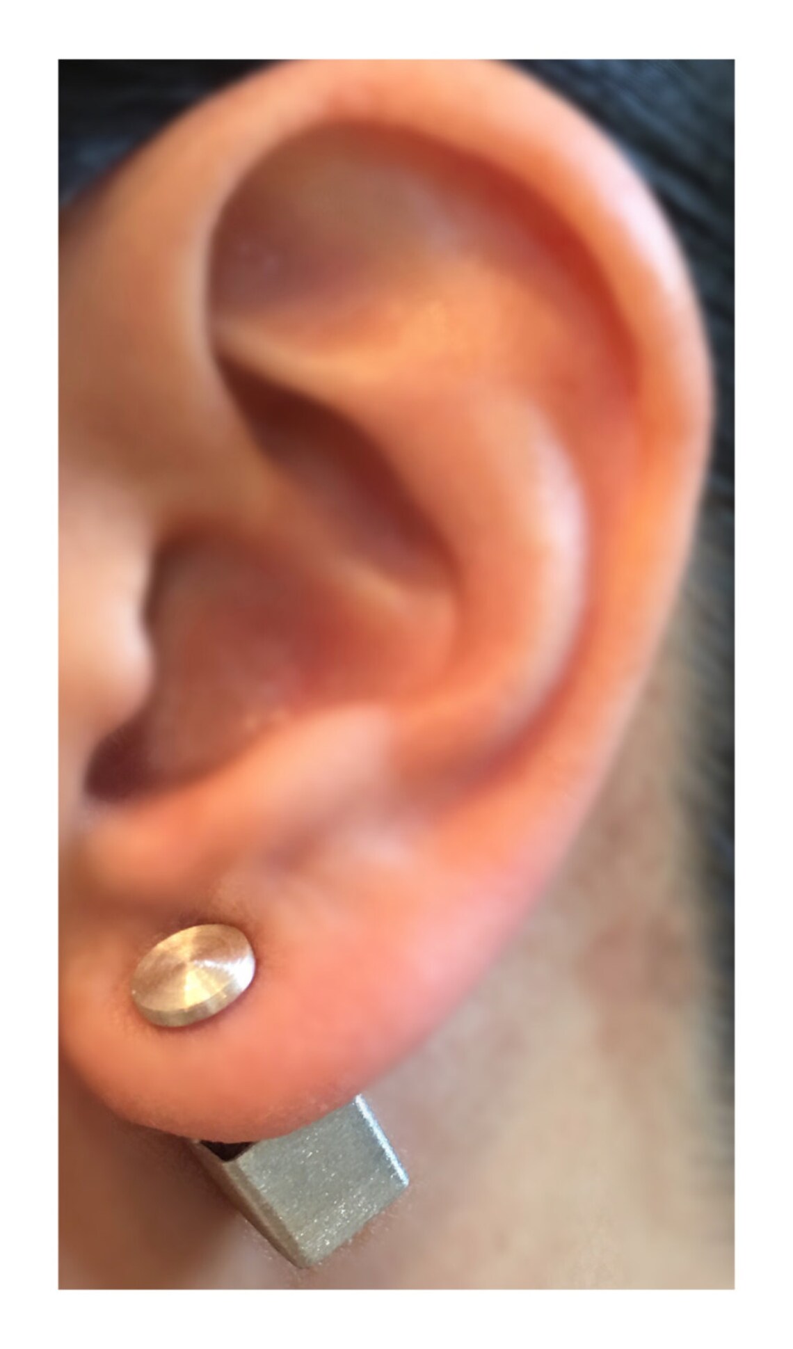 Silver cube front back earrings double sided earrings ear | Etsy