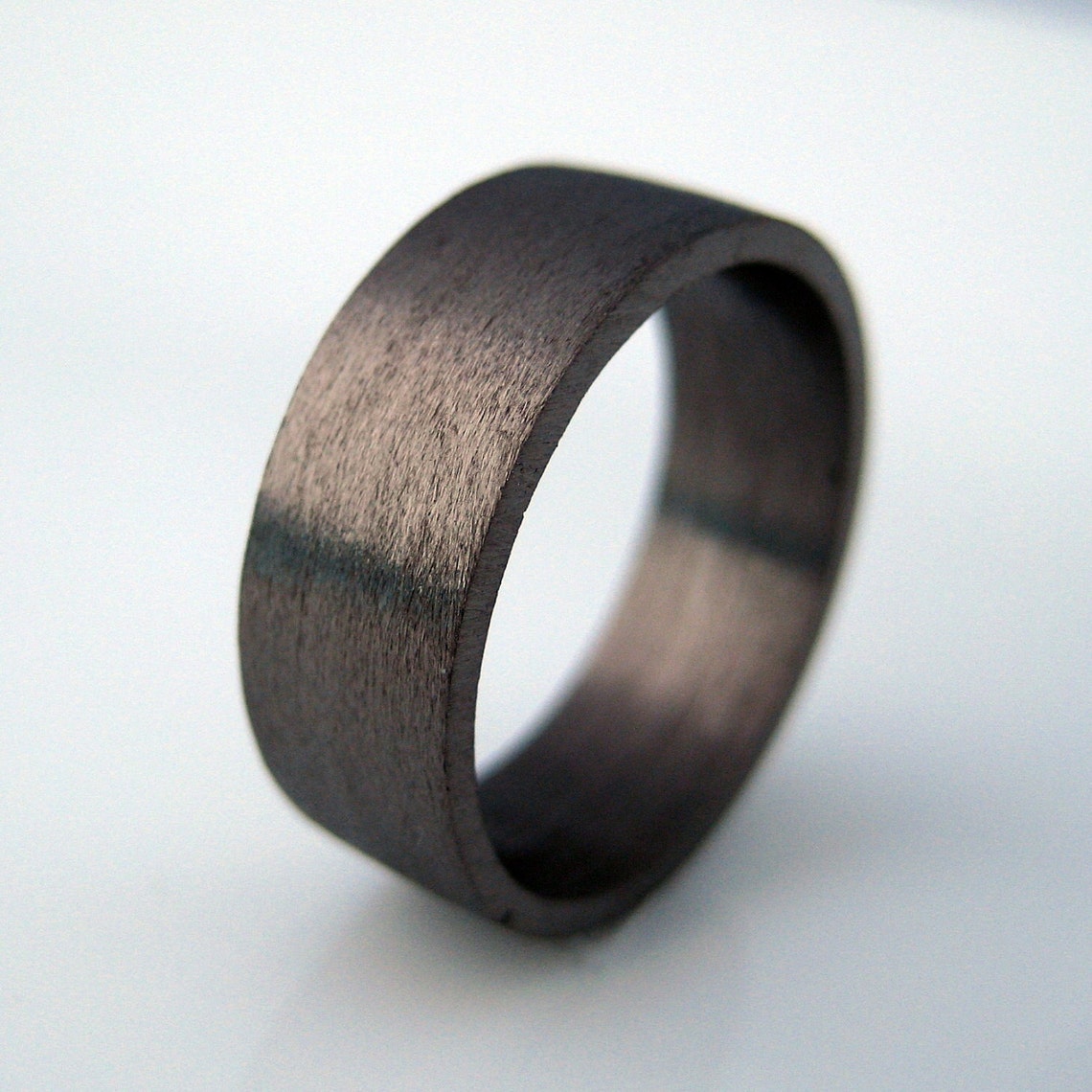 7mm Wide Wedding Band Black Gold Ring Personalize and - Etsy