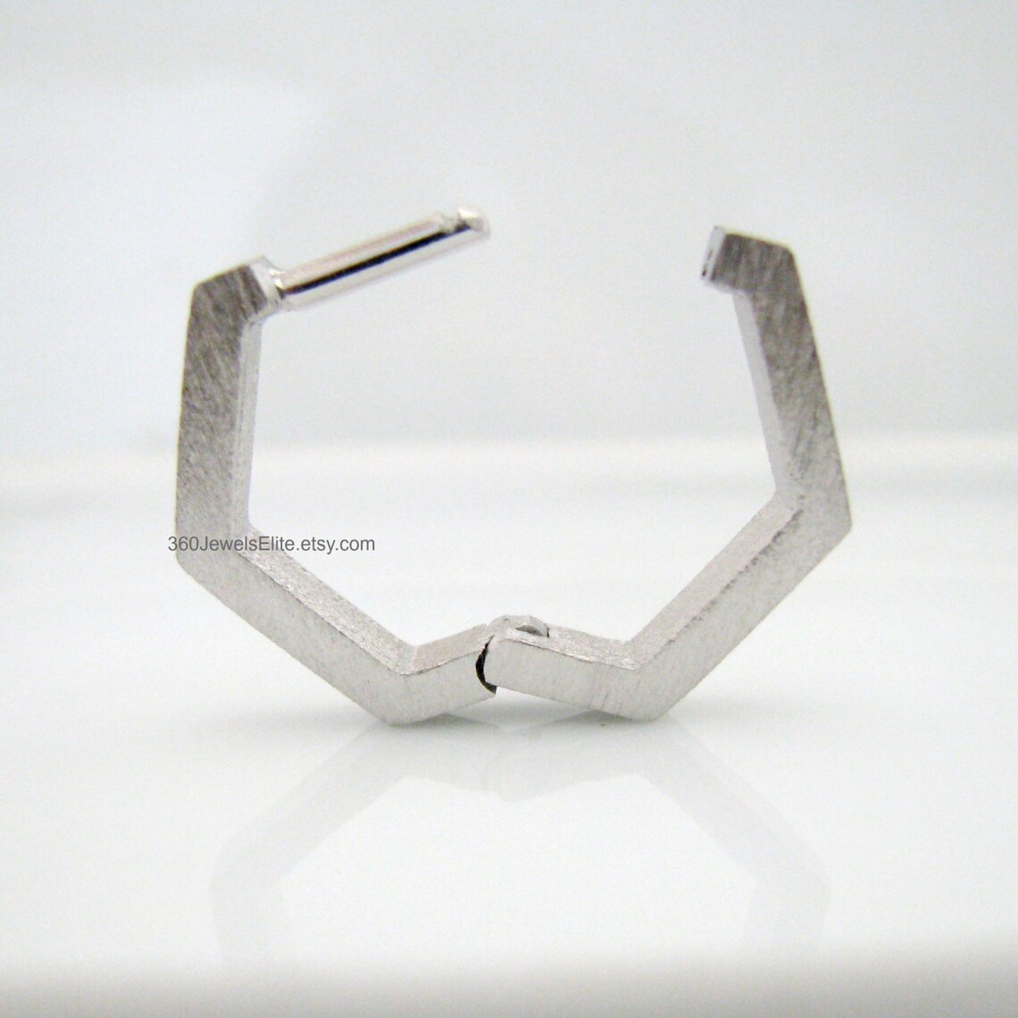 Conch Piercing Earring Hexagon Mens Earring Silver Earring | Etsy