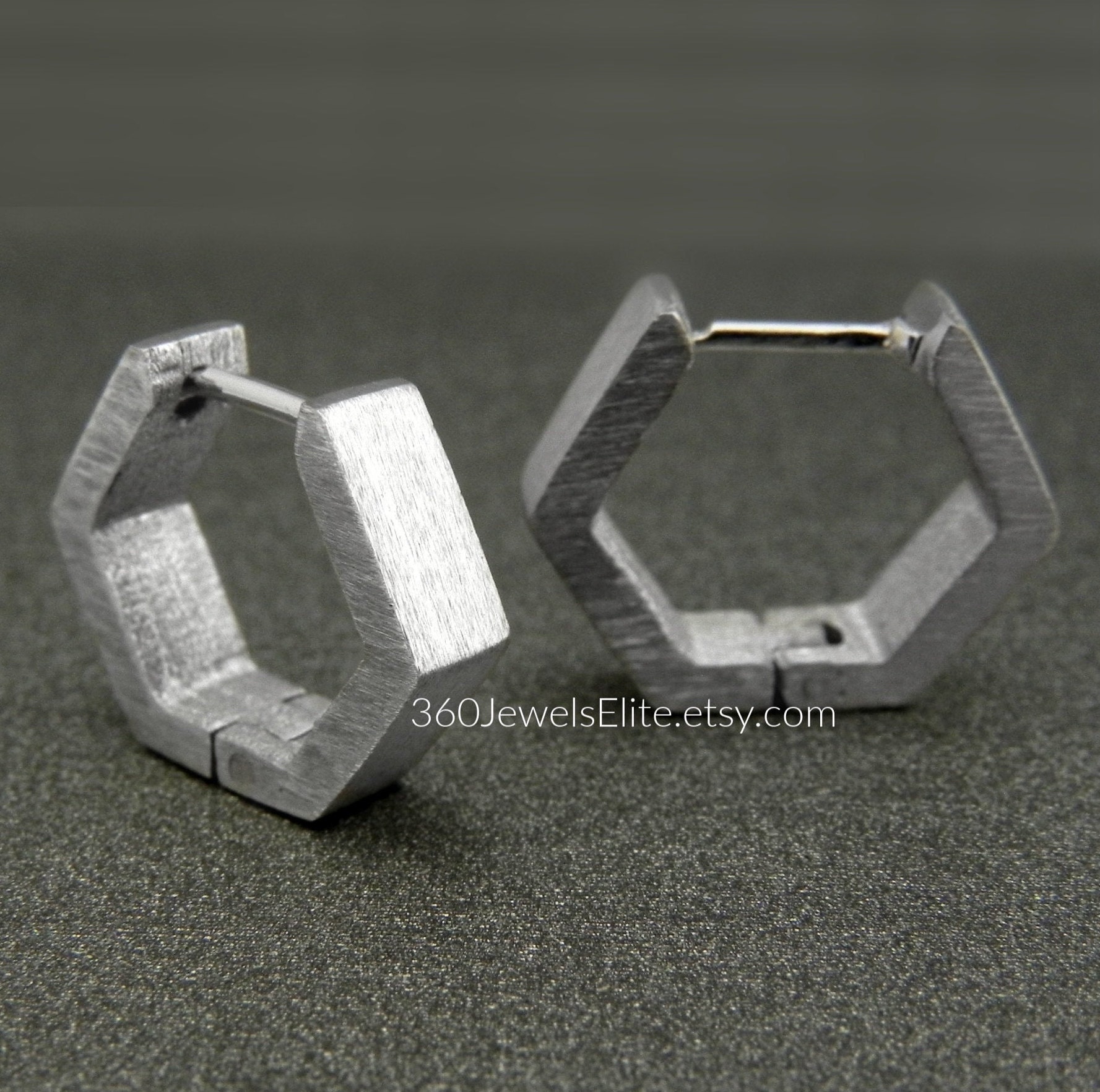 Polar Ice Hex Hoop Earrings Men's Hoop Earrings Hexagon - Etsy