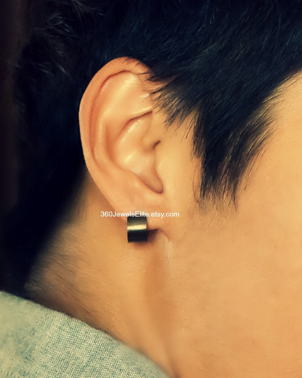 Iron ore hoop earrings mens earrings gauged earrings gauge | Etsy