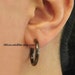 Mens Black Conch Gauge Earring Black Plated 925 Sterling Silver Hoop ...