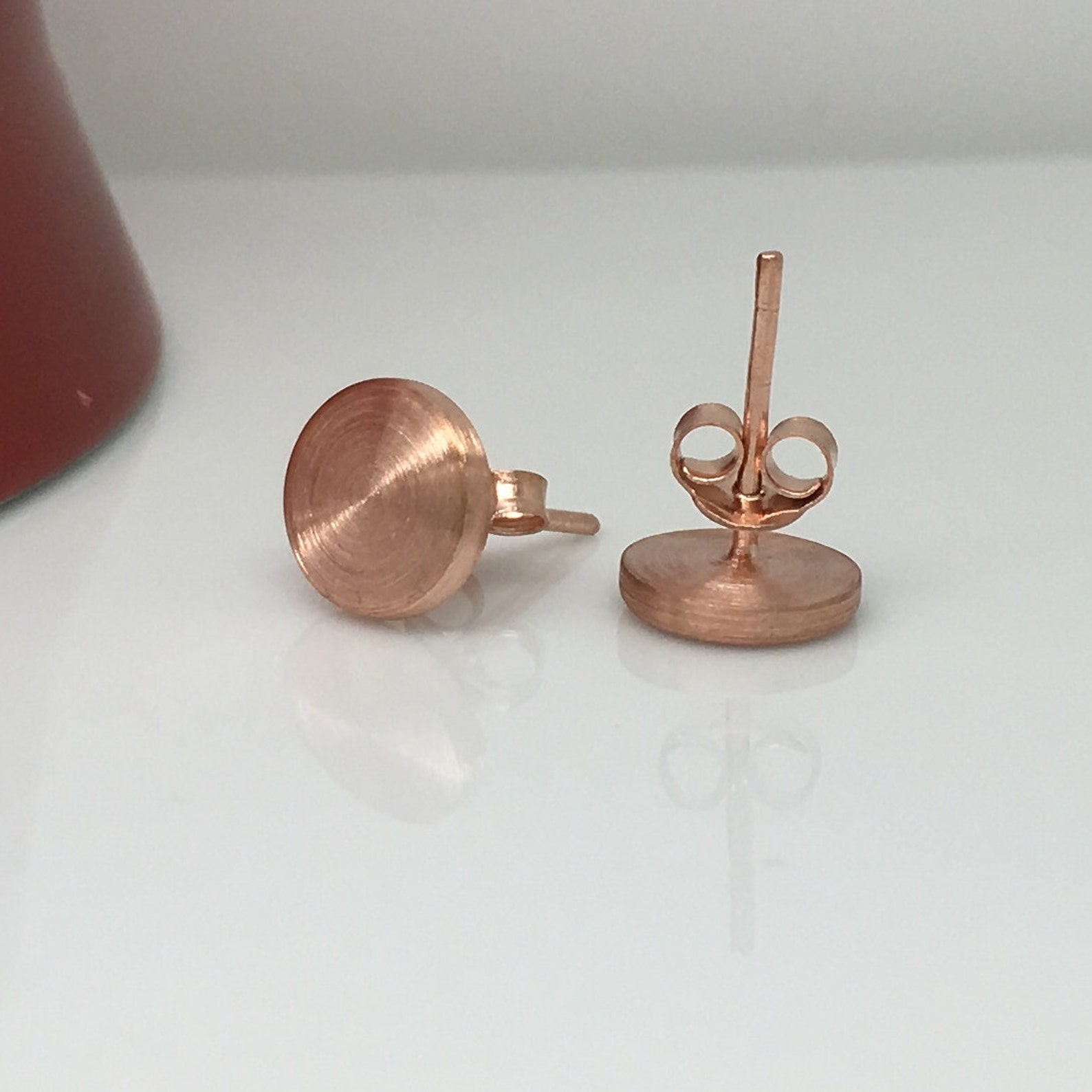 Rose Gold Stud Earrings, Industrial Rust Men's Earrings, Rose Gold ...