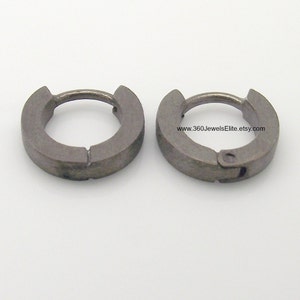 Men's Earrings - 12 Gauge Earrings or Ear Cartilage Rings - Black ...