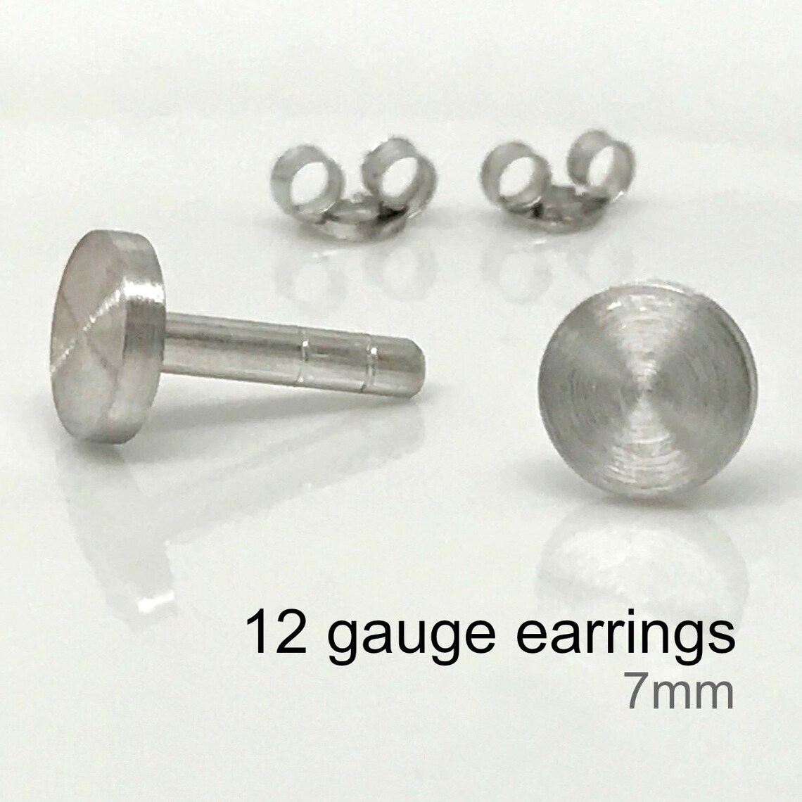 12 Gauge Silver Stud Earrings Men's Stud Earrings - Etsy