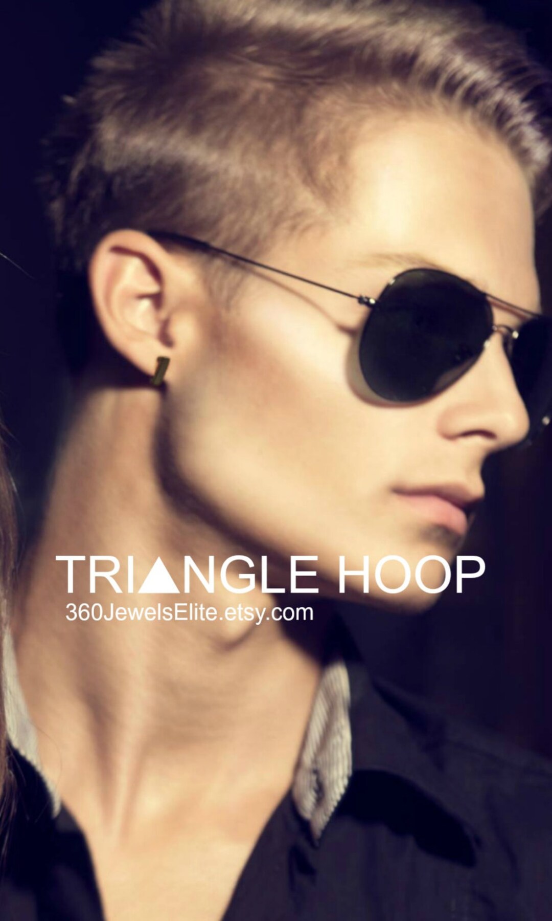 Custom Gauged Triangle Hoop Earrings, Men's Hoop Earrings, Ear ...