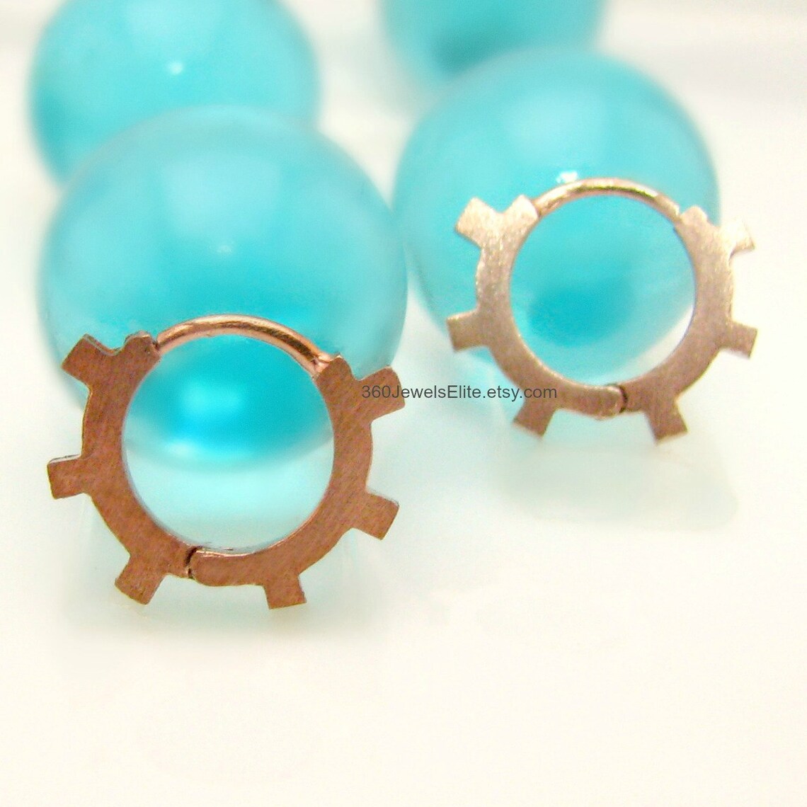 Steampunk Gear Hoop Earrings in Rust - Ear Cartilage Earrings for Men ...