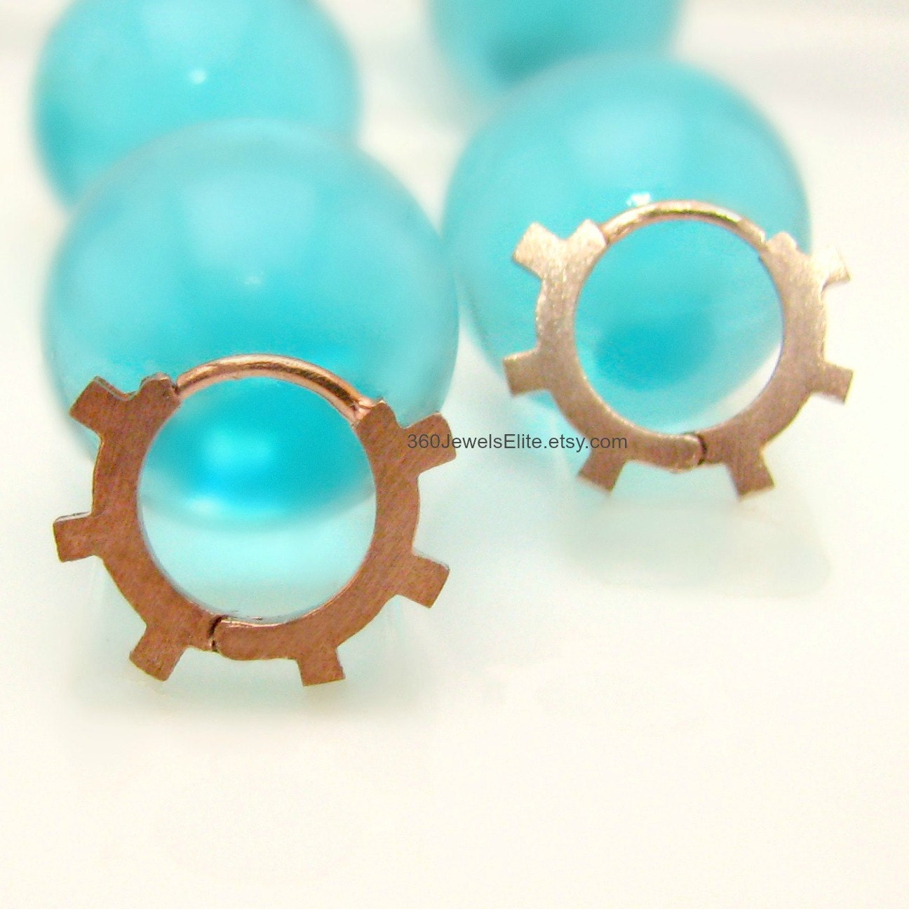 Steampunk Gear Hoop Earrings in Rust Ear Cartilage Earrings - Etsy