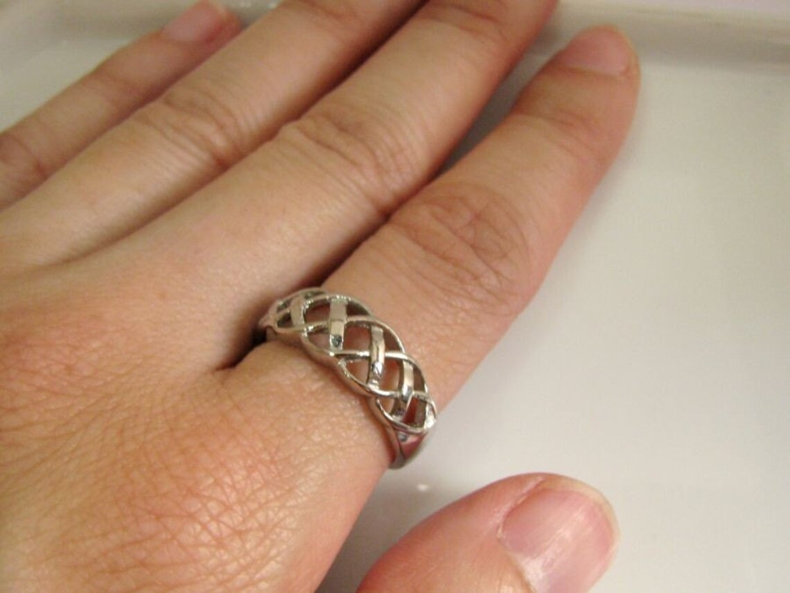Irish Celtic Knot Ring White Gold Plated Over 925 Sterling - Etsy