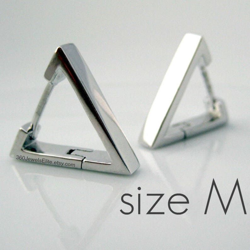 14 Gauge Men's Earrings Prism Triangle Hoop Earrings | Etsy