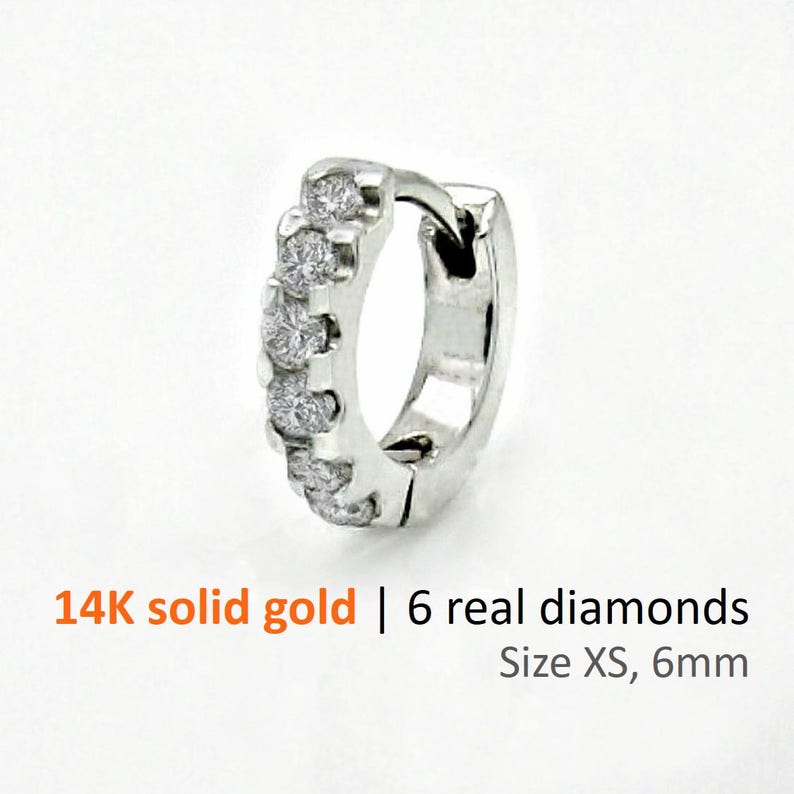 14K White Gold Tragus Earring Real Diamonds Tragus Earring - Etsy