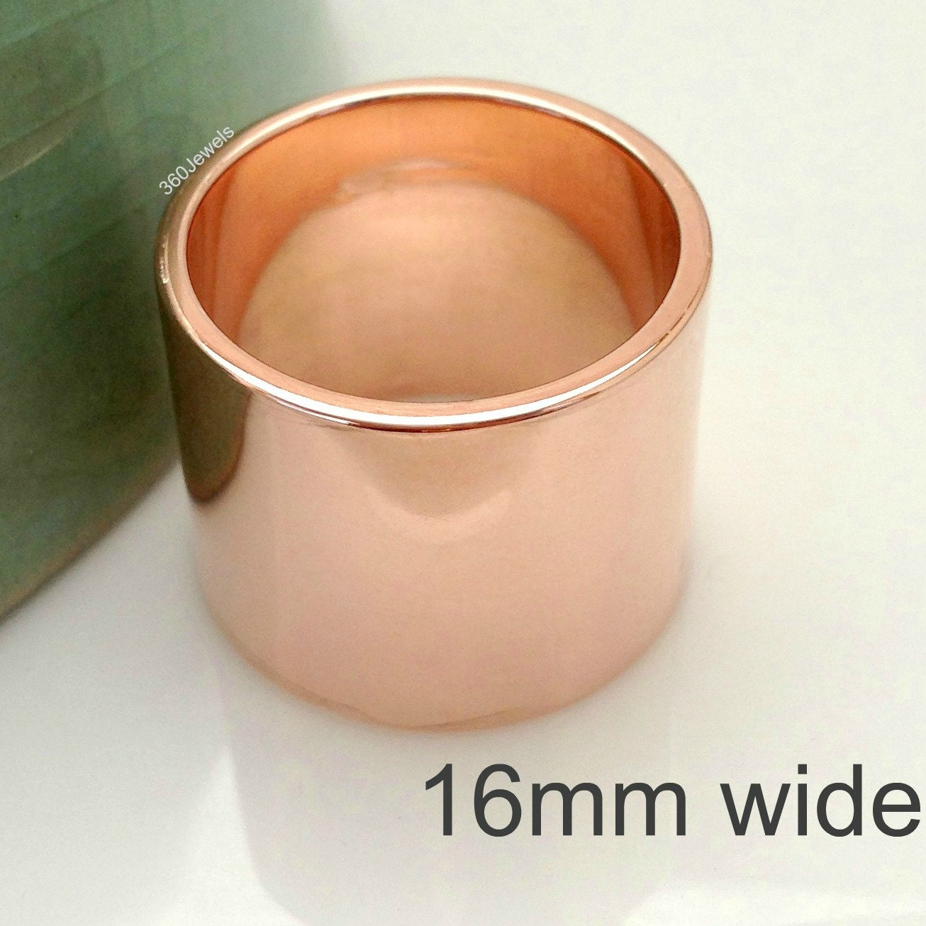 Extra Thick Band 15 16mm Rose Gold Plated Over 925 Sterling | Etsy