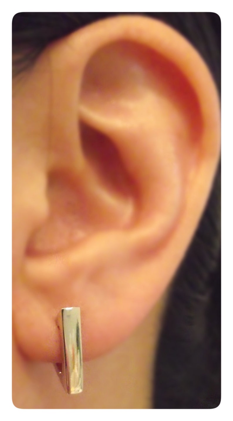 12 Gauge Cartilage Earring, 12G Triangle Hoop Earrings, Men's Hoop ...