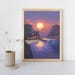 Pixel Art Sunset Poster | Minecraft-inspired Beach Landscape Wall Art ...