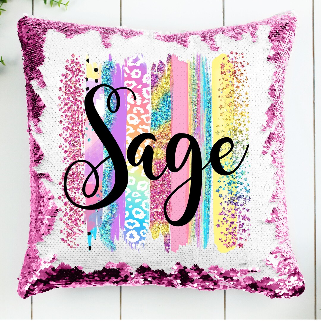 Personalized Sequin Pillow Cases Christmas Gift for Girls Reversible ...