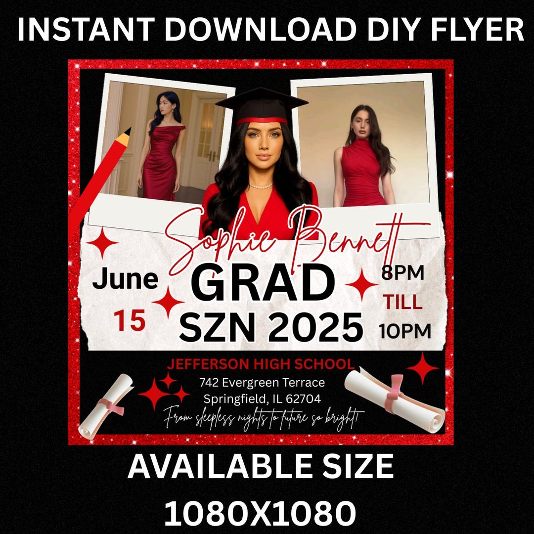 Graduate Flyer, Graduation Party Flyer, Graduation Invitation, College ...