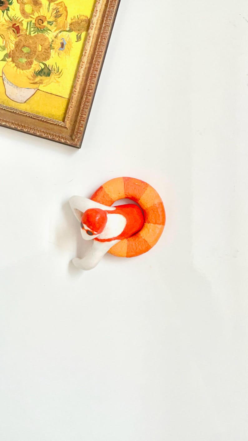 Summer Pool Fridge Magnet – Swimmer With Floaty | Polymer Clay Handmade ...