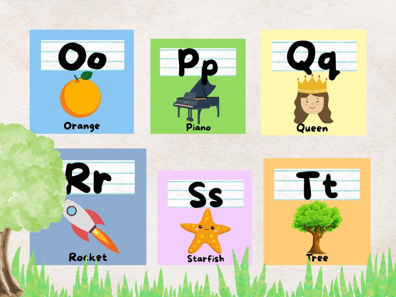 Pastel Alphabet Flashcards: ABC Learning Cards (digital Download, 4x6 ...