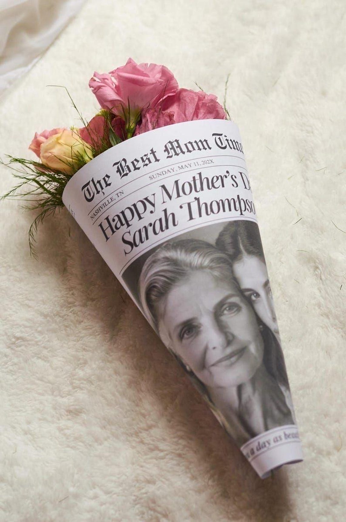 Editable Mother’s Day Newspaper Template - Personalized Canva Template ...