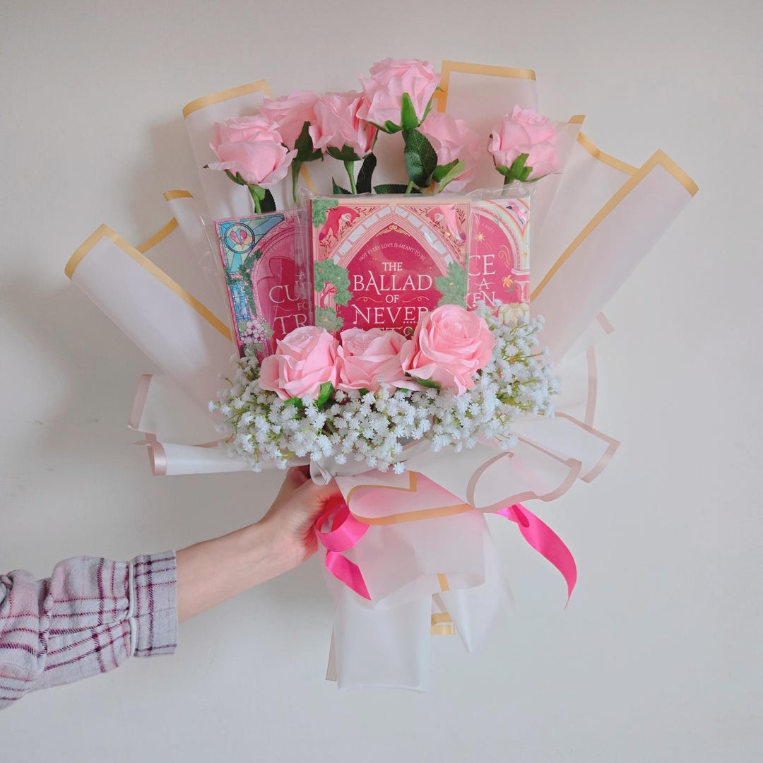 Pink Book Bouquet | Aesthetic Gift for Book Lovers | Three-book Fantasy ...