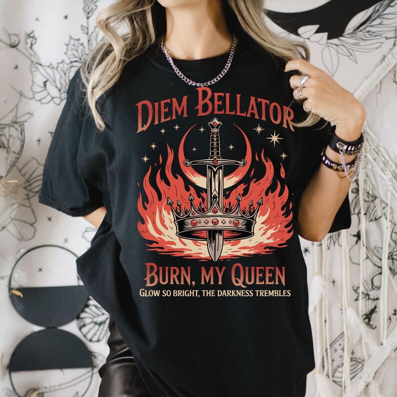 Burn My Queen PNG, Fantasy Warrior Woman, Diem Bellator Sublimation ...