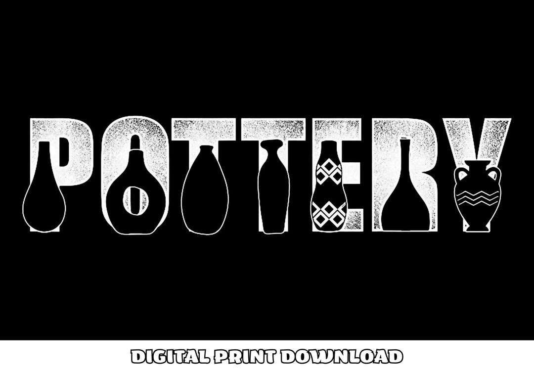 File PNG Vintage Pottery Text Graphic – Retro Clay Craft Digital File ...