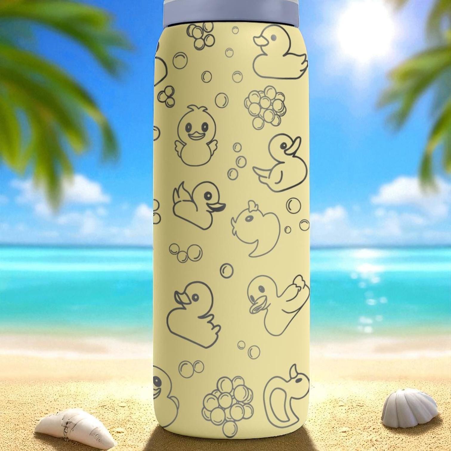 Duck Engraved Owala Tumbler – 16oz 24oz 32oz 40oz Yellow Freesip Cup ...