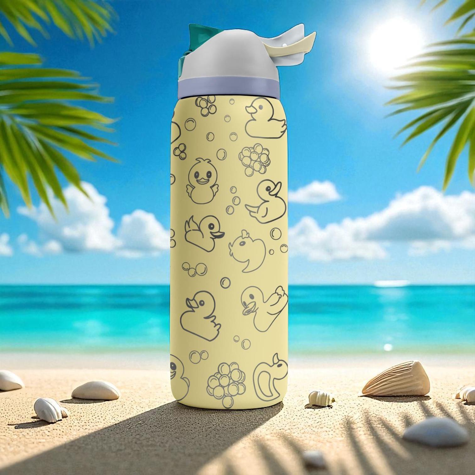 Duck Engraved Owala Tumbler – 16oz 24oz 32oz 40oz Yellow Freesip Cup ...
