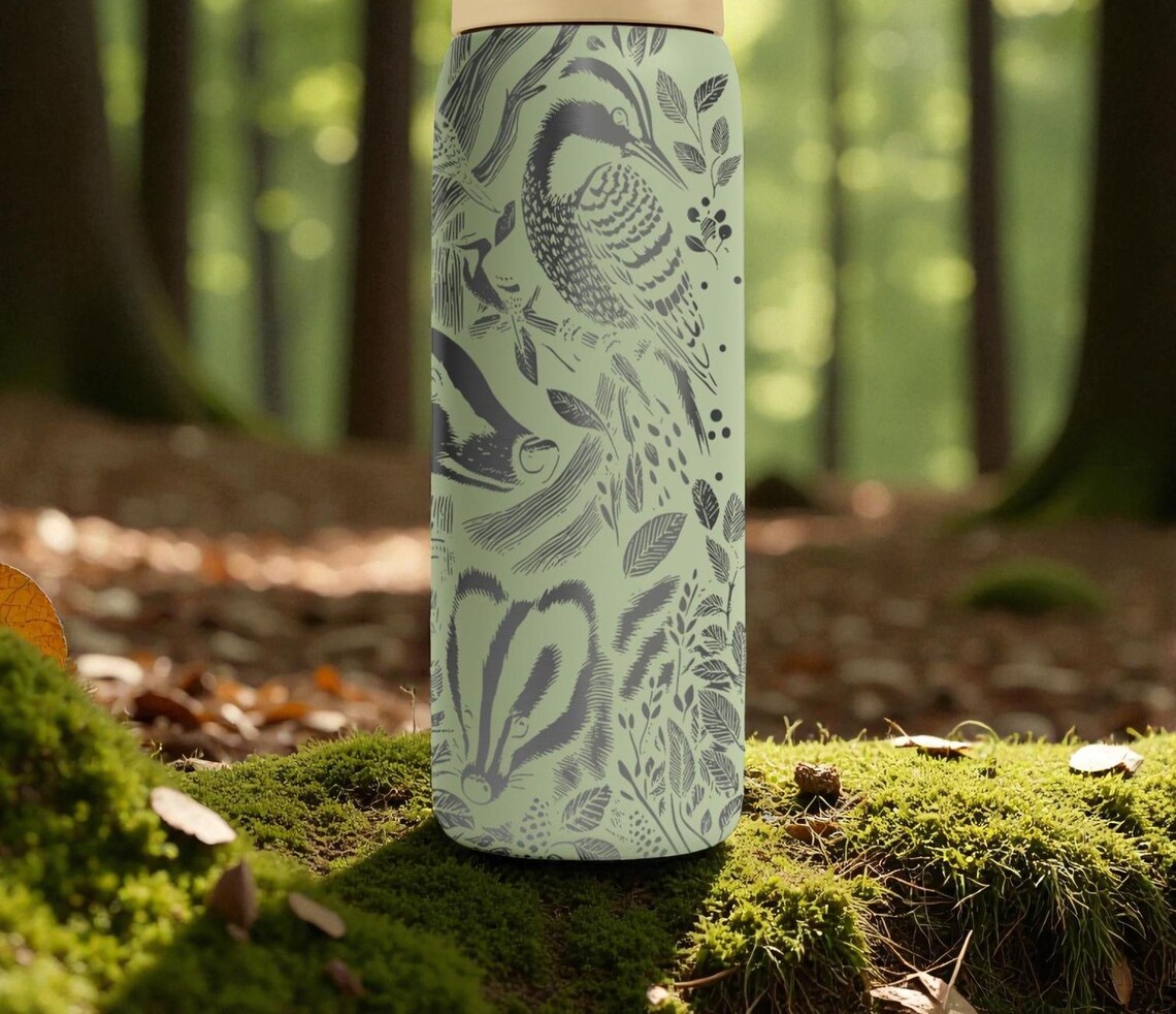 Woodland Animals Engraved Owala Bottle – Forest Hare, Fox, Badger ...