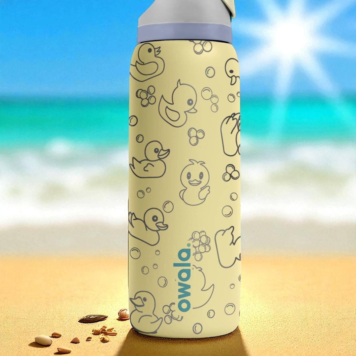 Duck Engraved Owala Tumbler – 16oz 24oz 32oz 40oz Yellow Freesip Cup ...