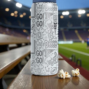 Football Engraved Owala Bottle – Touchdown & Game Day Pattern – Sports ...
