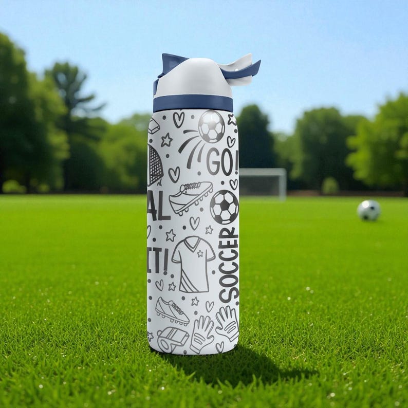 Soccer Engraved Owala Bottle – Goal, Kick, and Sports Pattern – Soccer ...